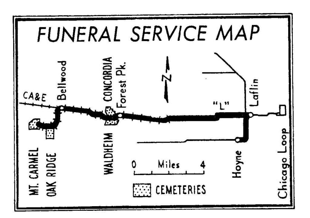 Funeral trains serving the Cemeteries – Chicago and Cook County Cemeteries